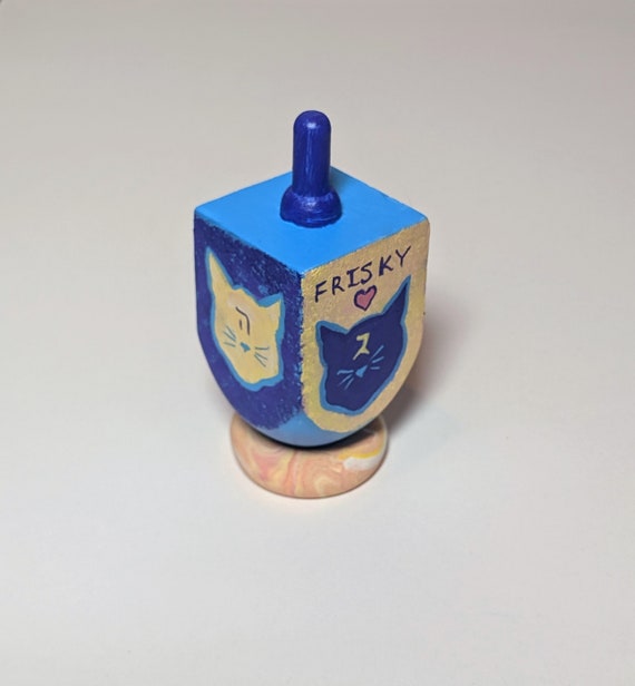 Custom Cat Dreidel with stand Cat dreidel Hand Painted | Etsy