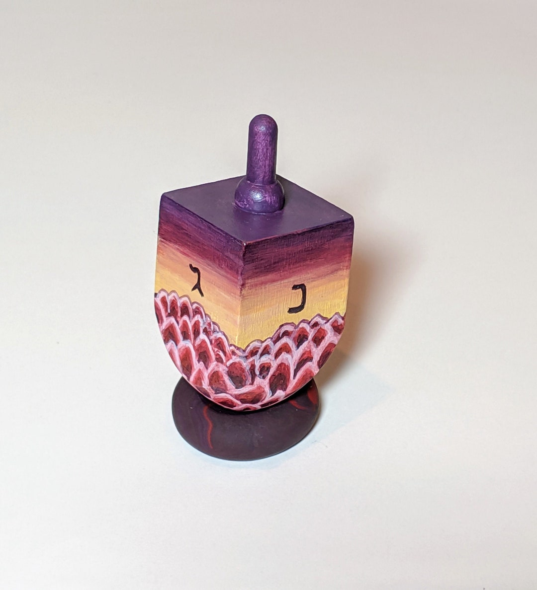Hand Painted Dahlia Flower Dreidel With Stand: Hanukkah Gift - Etsy