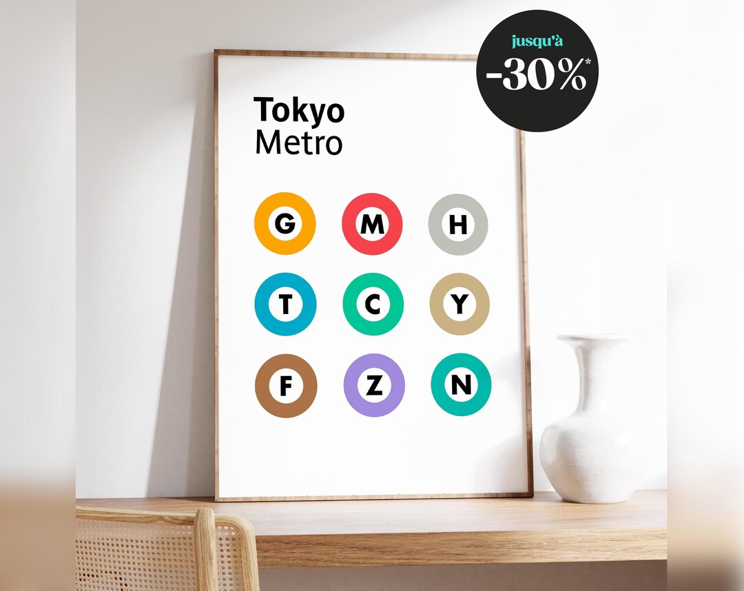 Tokyo Metro Numbers & Lines Poster Minimalist and Modern Design ...