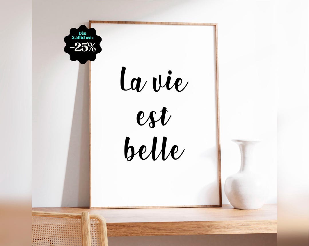 Life is Beautiful Poster - Minimalist Design, Inspiring and Clean Wall ...