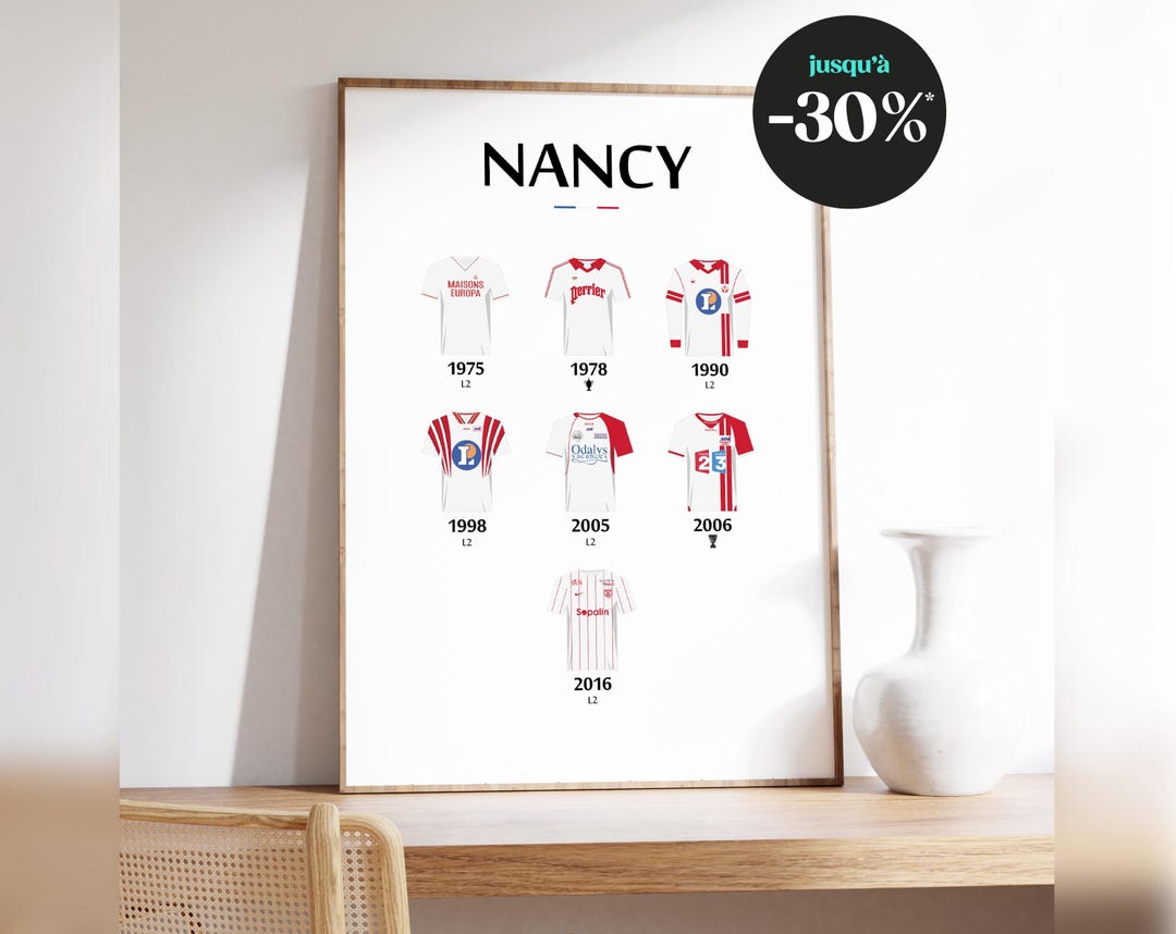 Poster Jerseys of the Different Nancy Football Titles - Etsy