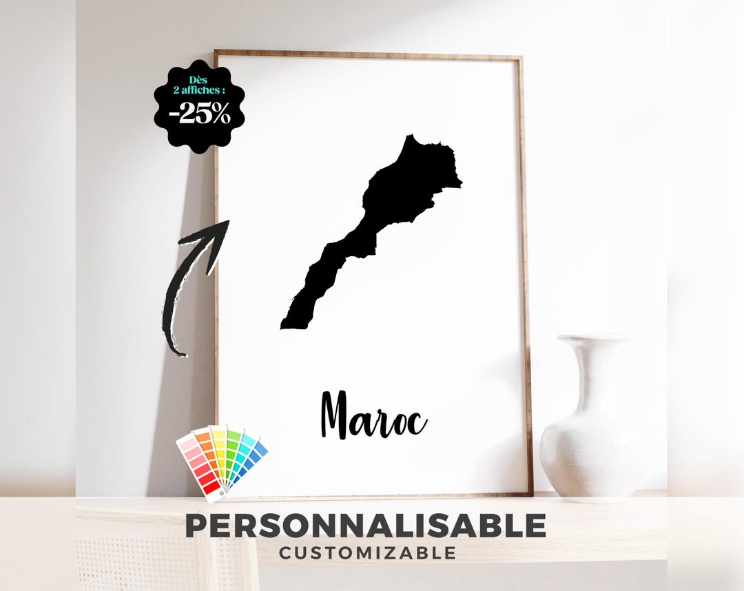 Map of Morocco Poster – Minimalist Illustration for Elegant Wall ...