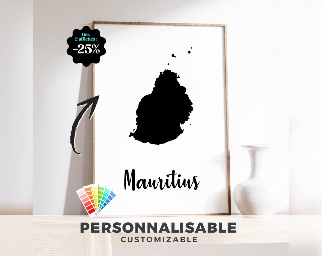 Mauritius Map Poster – Minimalist Illustration for Elegant Wall ...
