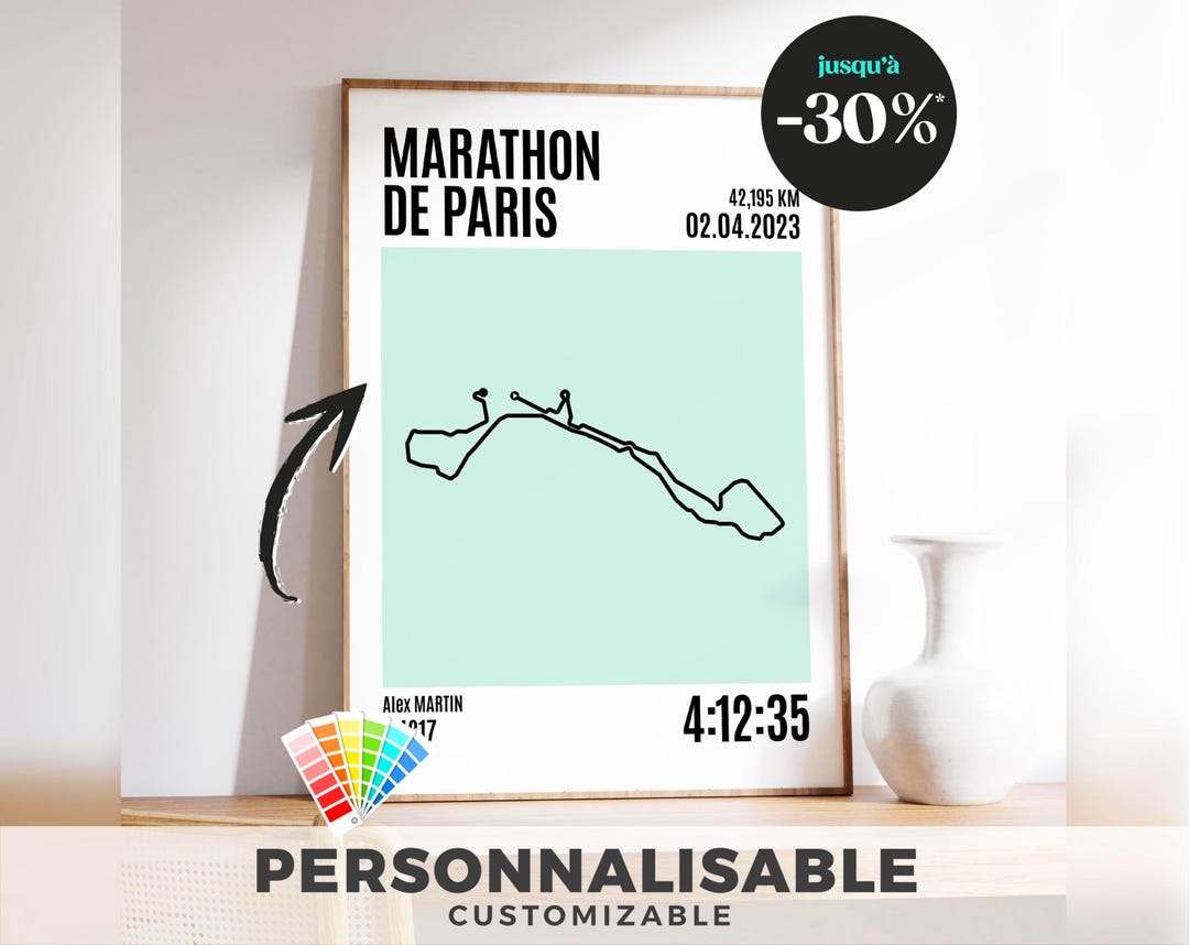 Personalized Running & Trail Poster - Add Name, Distance, Route and ...