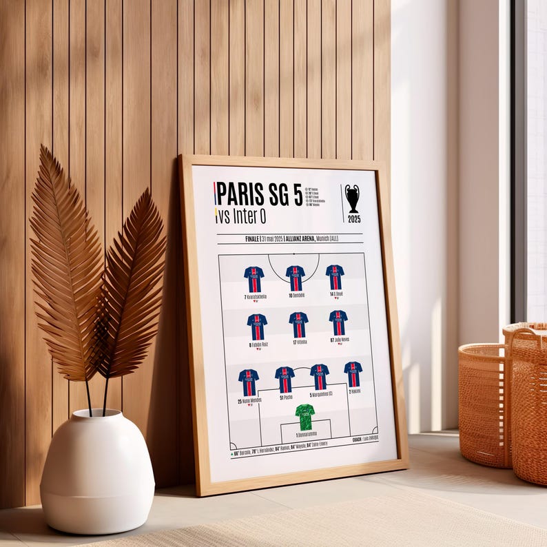 Match Sheet Poster for the 2025 Champions League Final – Paris SG 5-0 ...