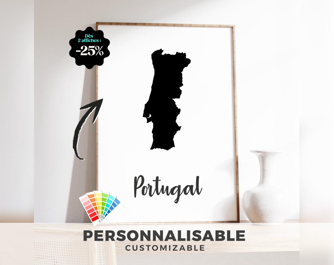 Map of Portugal Poster – Minimalist Illustration for Elegant Wall ...