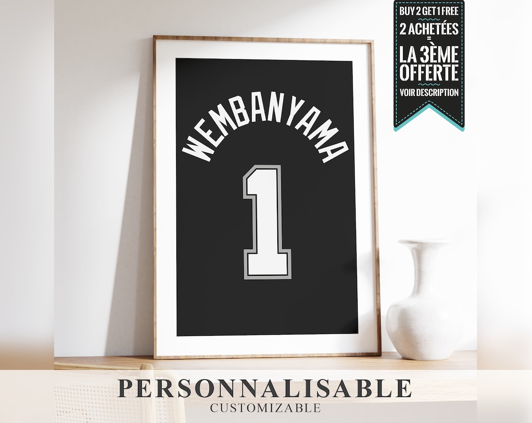 Poster Wembanyama 1 Spurs San Antonio Jersey Flocking - Etsy