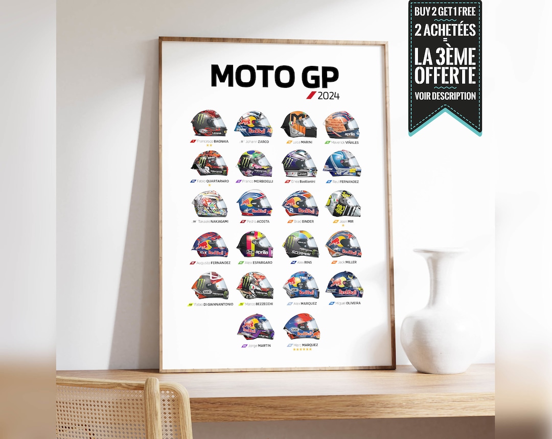 Poster 2024 Moto GP Helmets - Etsy