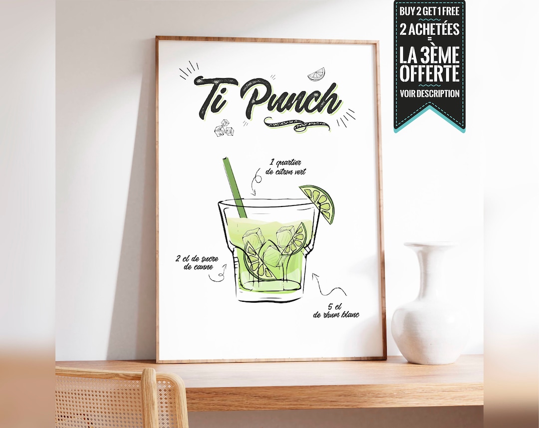 Affiche Cocktail TI PUNCH - Etsy France