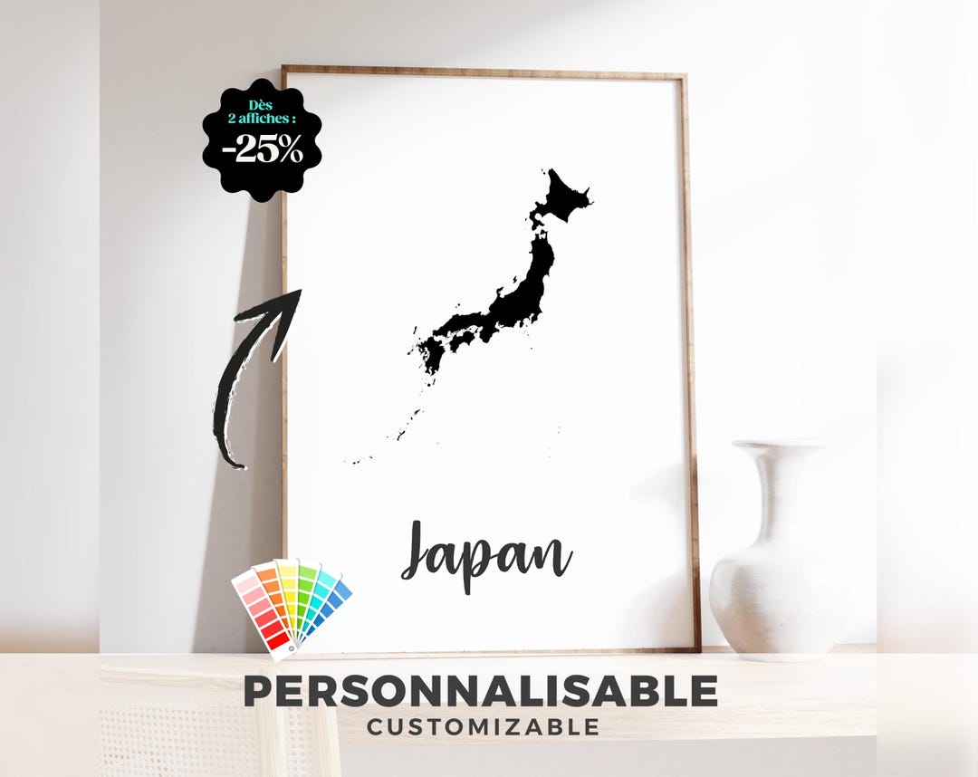 Map of Japan Poster – Minimalist Illustration for Elegant Wall ...