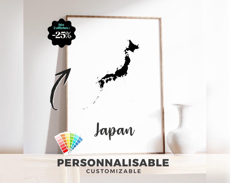 Map of Japan Poster – Minimalist Illustration for Elegant Wall ...