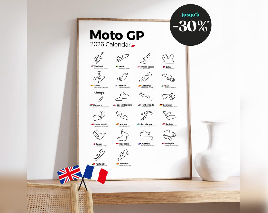 MOTO GP 2026 Calendar Poster / Race Dates, Essential Decoration for ...