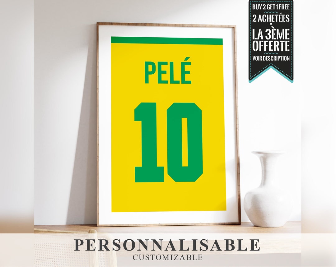 Poster Pelé 10 Brazil Jersey Flocking - Etsy