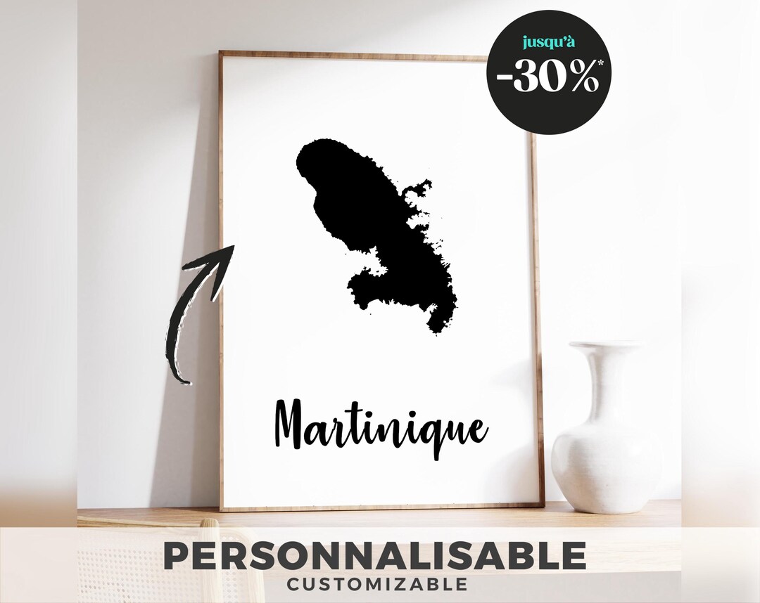 Martinique Map Poster – Elegant and Minimalist Geographic Poster ...