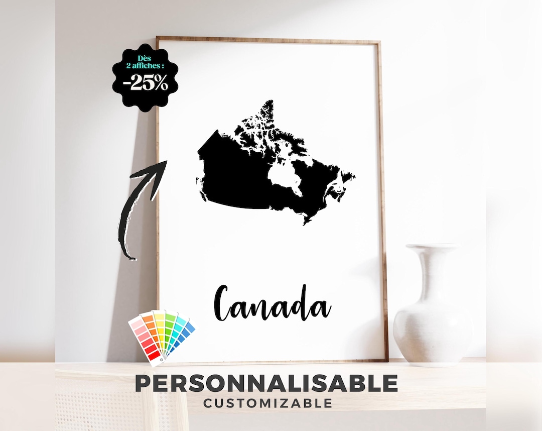 Canada Map Poster – Minimalist Illustration for Elegant Wall Decor ...