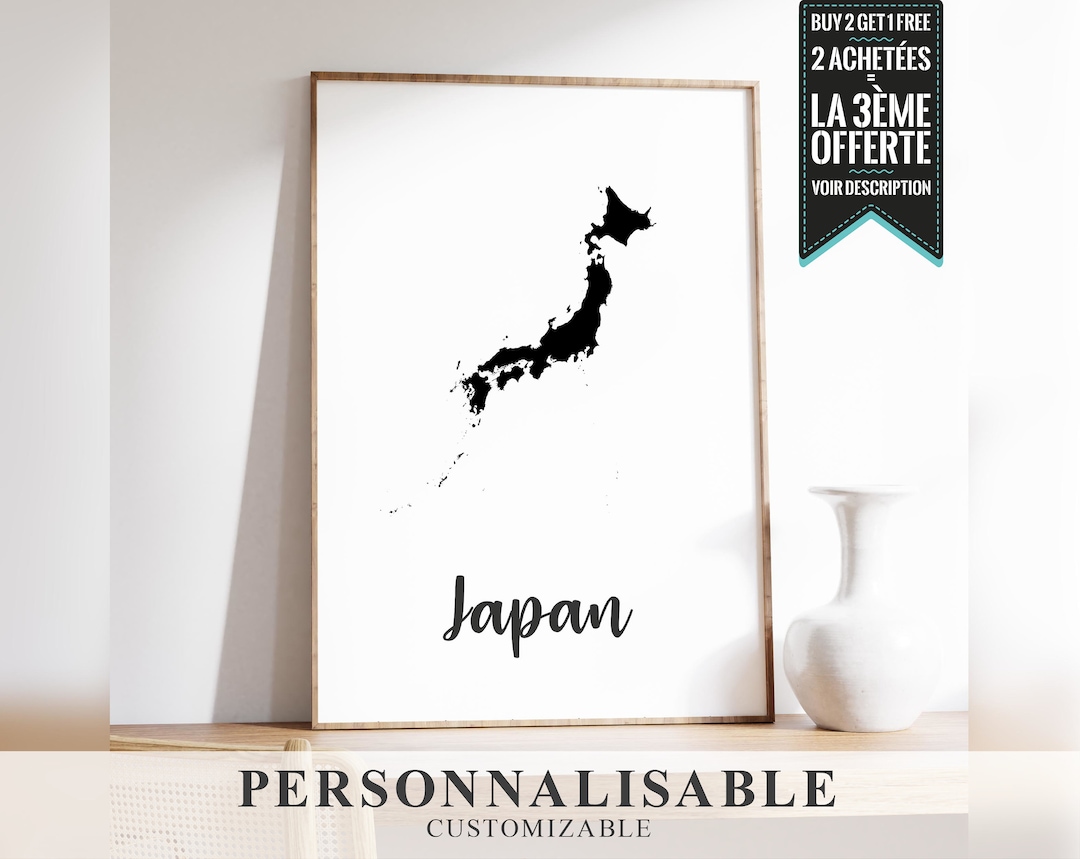 Poster Map of Japan - Etsy