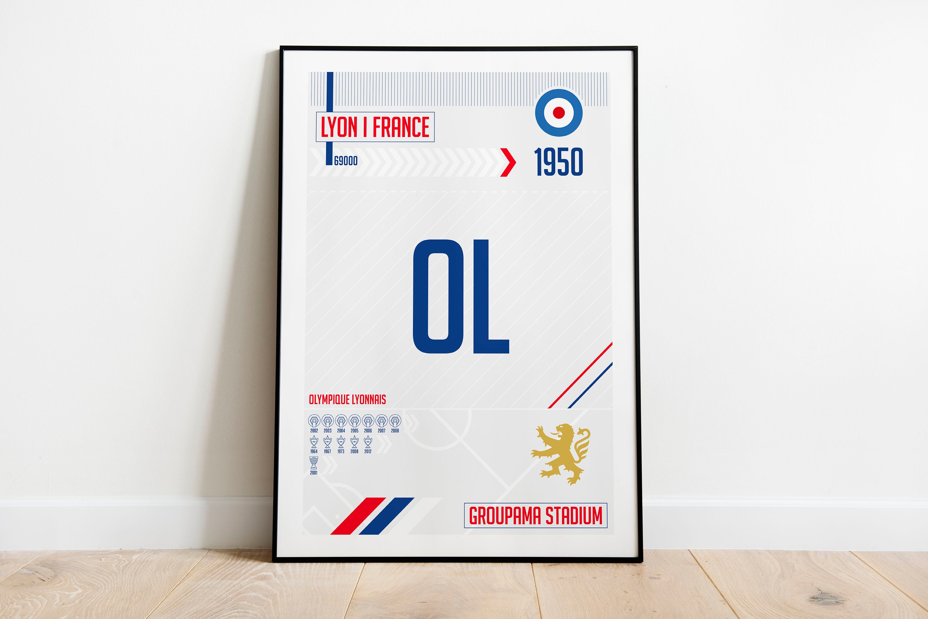 Decorative poster OL OLYMPIQUE LYONNAIS | Etsy