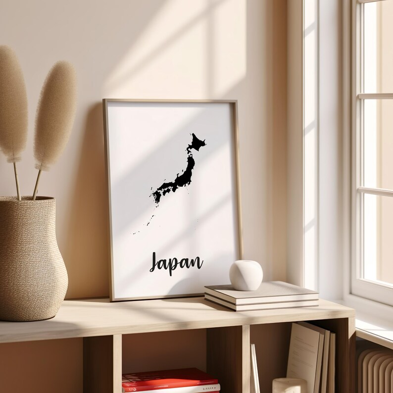 Map of Japan Poster – Minimalist Illustration for Elegant Wall ...