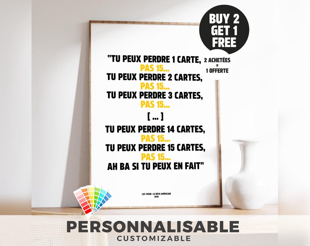 Affiche Les Tuche Tu peux perdre une carte Réplique de film - Etsy France