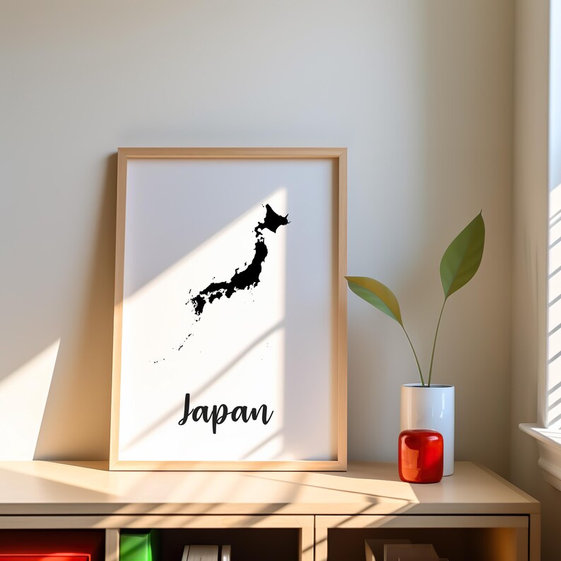Map of Japan Poster – Minimalist Illustration for Elegant Wall ...