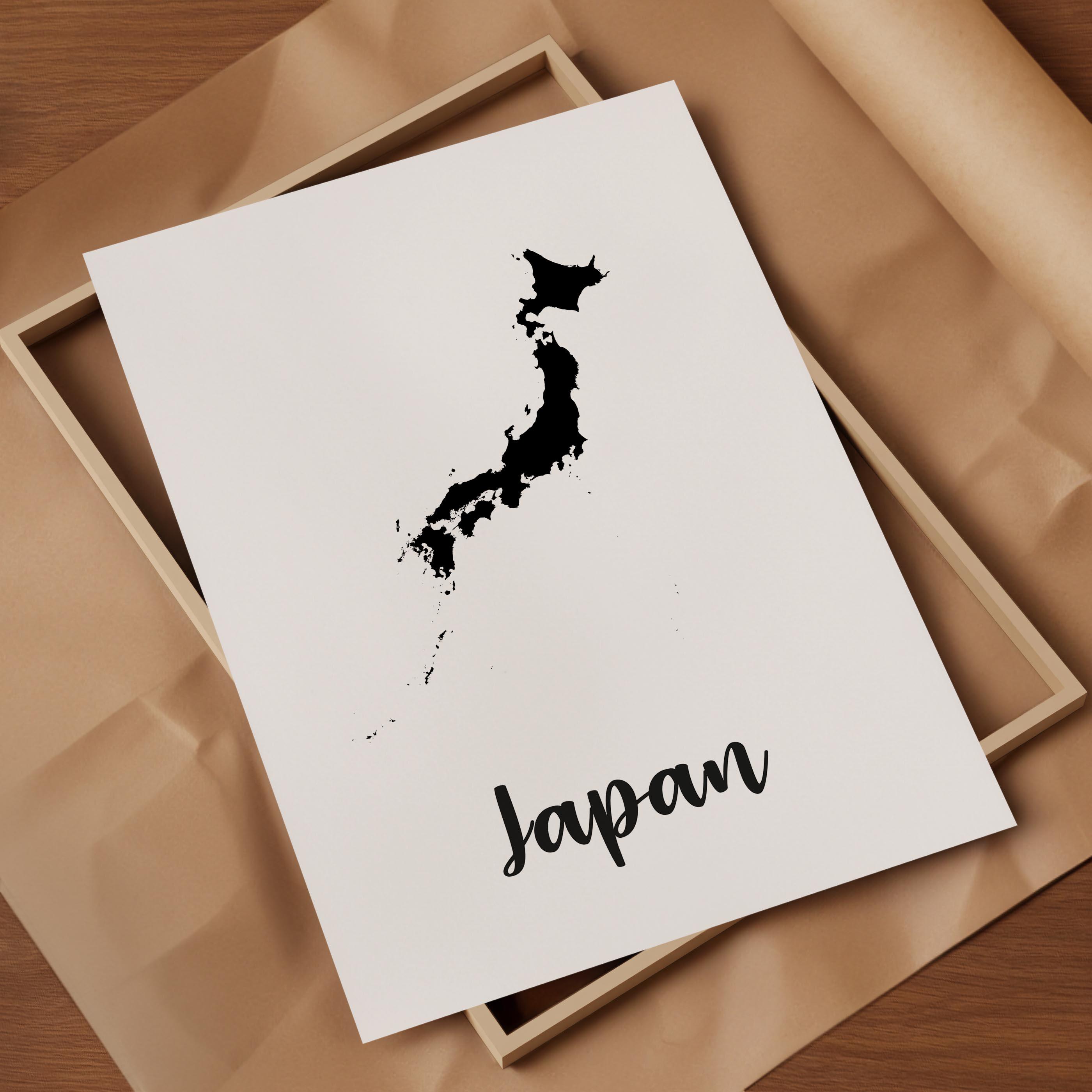 Map of Japan Poster – Minimalist Illustration for Elegant Wall ...
