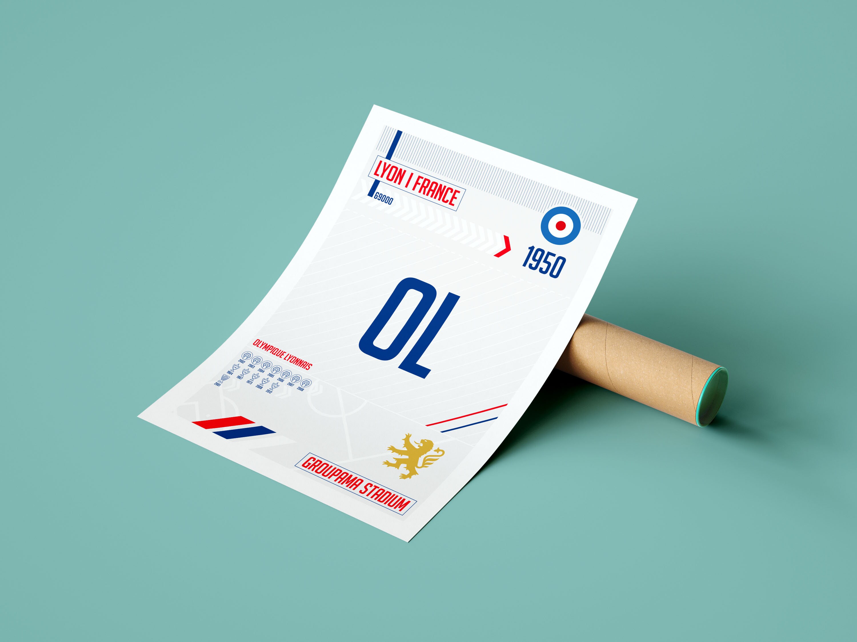 Decorative poster OL OLYMPIQUE LYONNAIS | Etsy