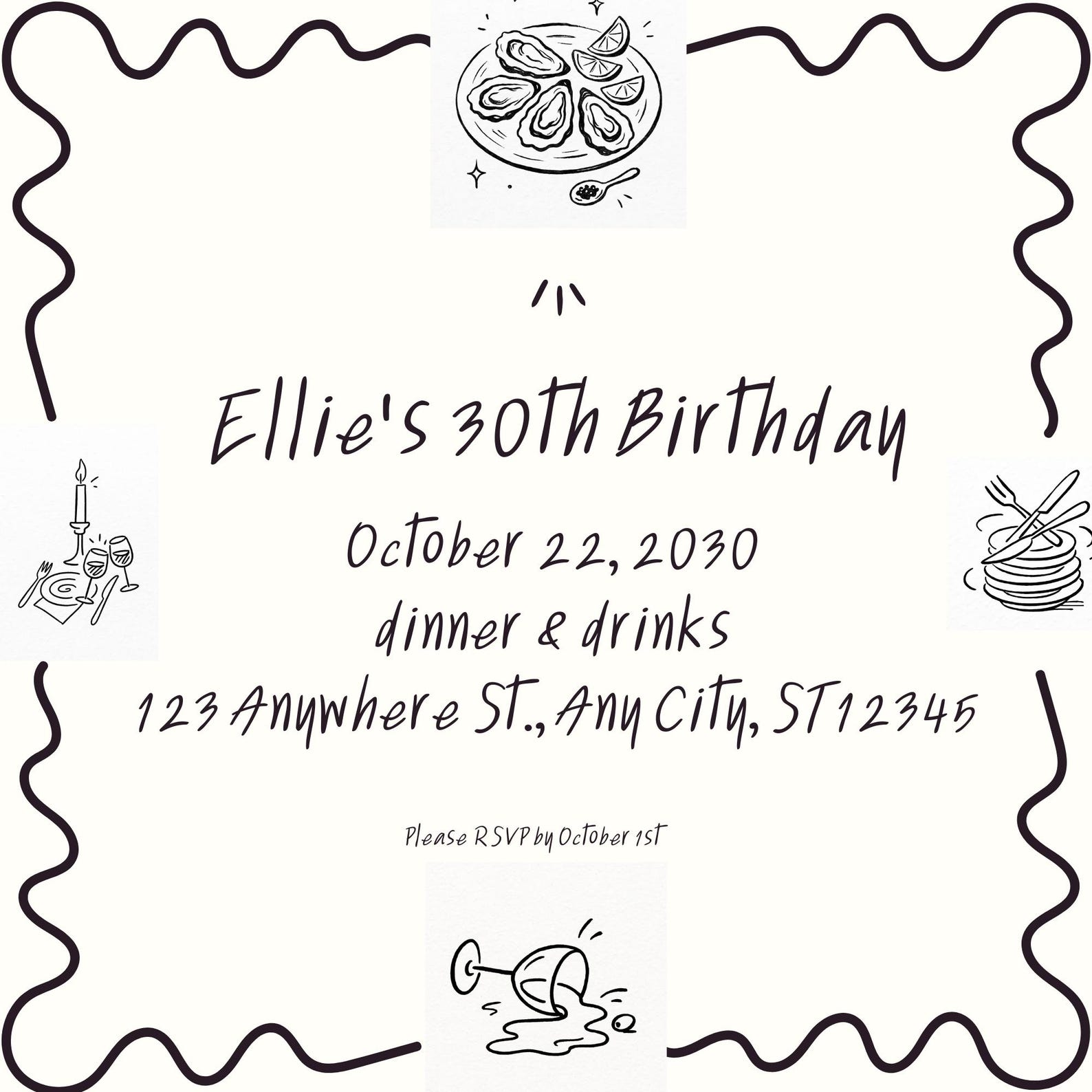 Whimsical Dinner Party Clipart – Hand Drawn Table Setting SVG PNG JPG ...