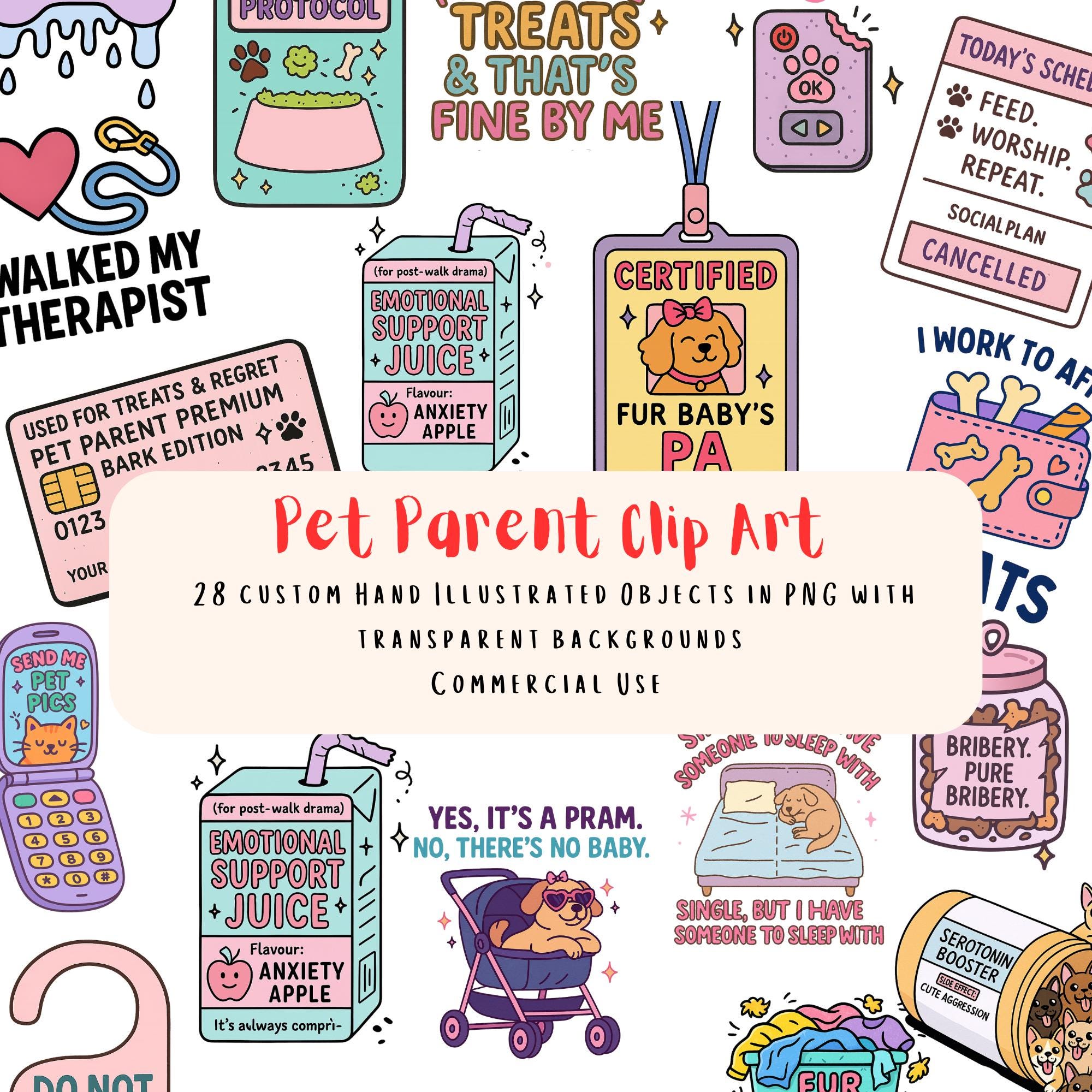28 Pet Parent Clip Art Bundle | Funny Dog & Cat Pngs | Digital Download ...