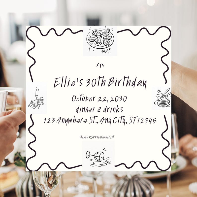 Whimsical Dinner Party Clipart – Hand Drawn Table Setting SVG PNG JPG ...