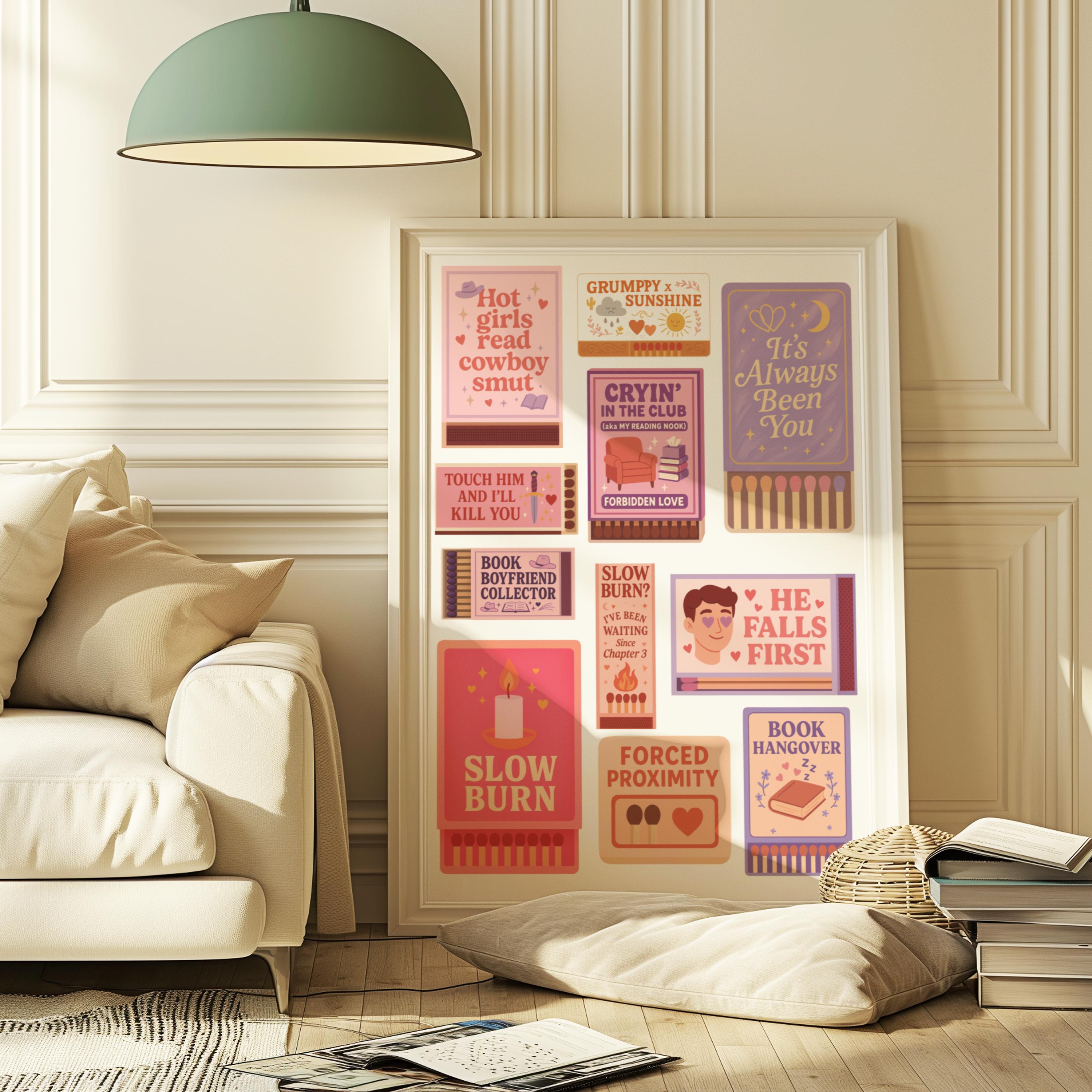 Booktok Tropes Matchbox Wall Art – Digital Print for Romance Readers ...