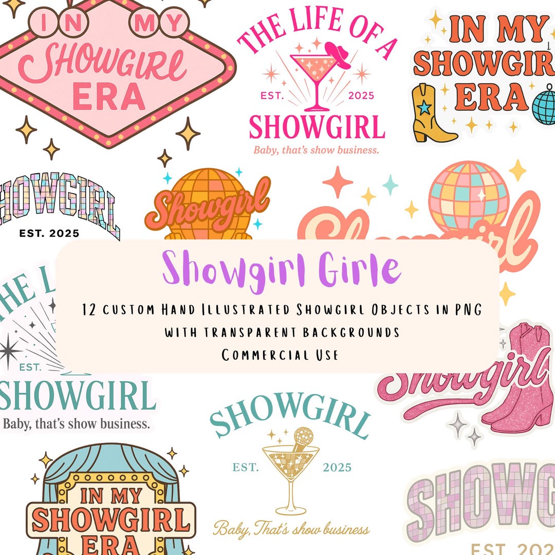 Showgirl Era Clip Art Bundle | 12 Pngs, Life of A Showgirl, Vintage ...