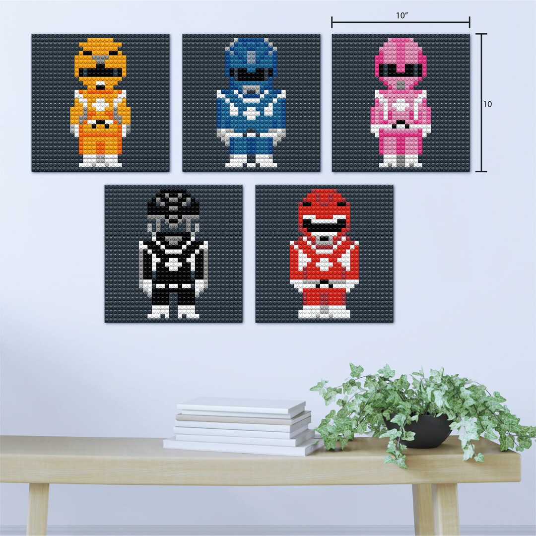 Mosaic 1 Plate 10x10 Power Rangers in Bricks. - Etsy