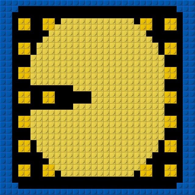 PACMAN Mosaic 1 Plate 10x10 in Bricks. - Etsy