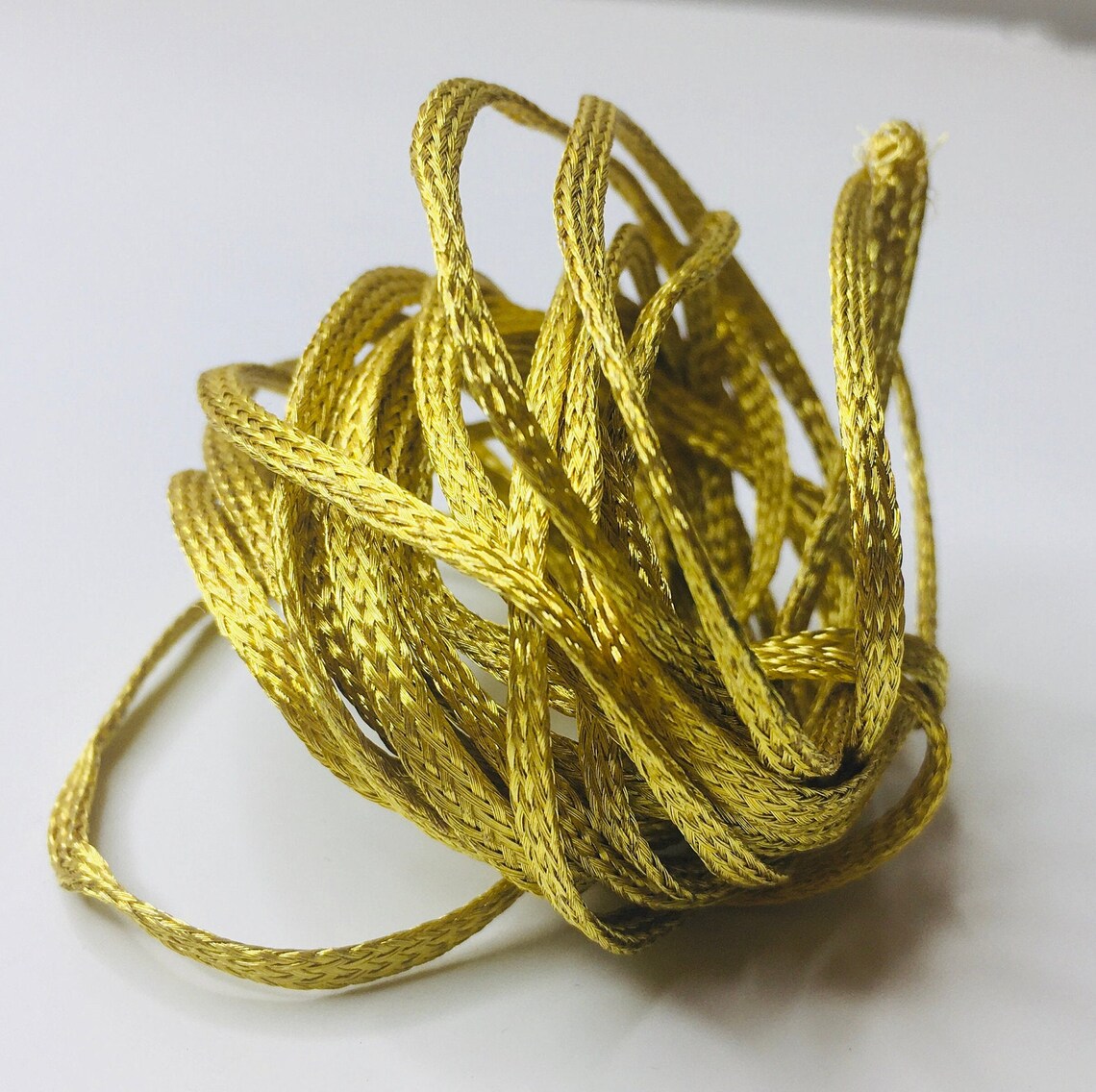 Metallic Gold Bullion Woven Braid Trim Ribbon. PRICE per Foot | Etsy