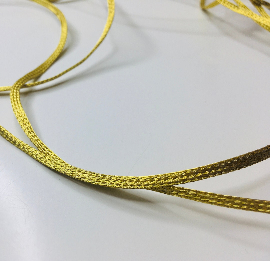 Metallic Gold Bullion Woven Braid Trim Ribbon. PRICE per Foot - Etsy