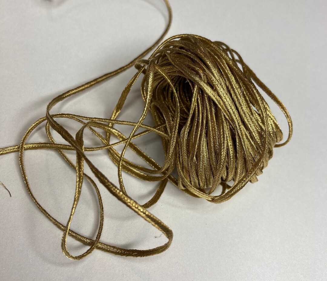 Vintage Fine Metallic Gold Bullion Woven Braid, Trim. PRICE per Meter ...