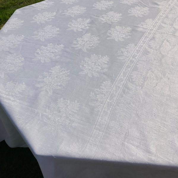 Antique Damask Tablecloth - Etsy
