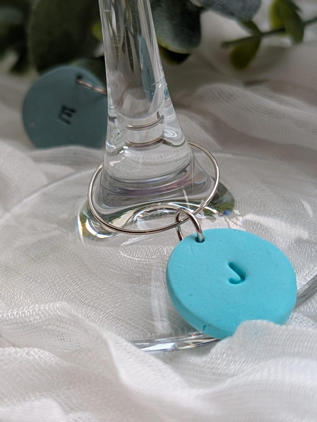 Initial Wine Glass Charms - Custom Colour Match Your Theme. - Etsy