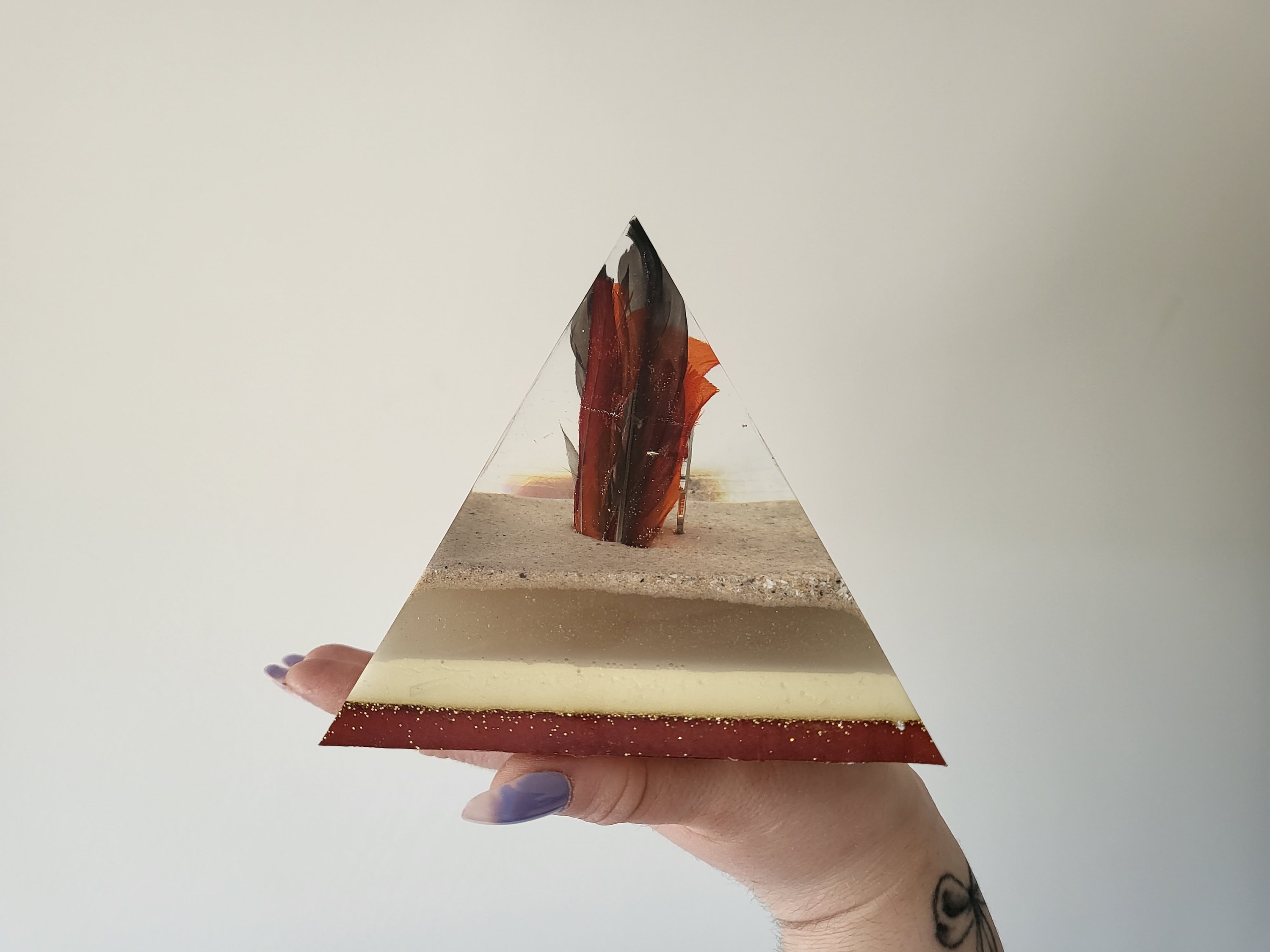Handmade 10cm Custom Resin Pyramid With Ashes. LED Lights - Etsy