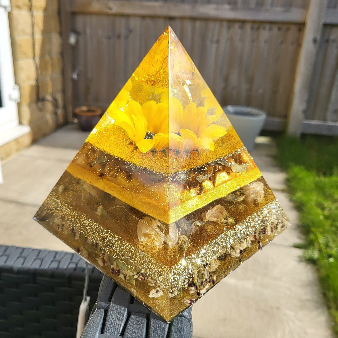 Handmade Custom Resin Pyramid. LED Lights Option. Memorial Keepsake ...