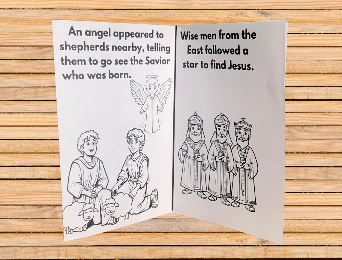 Birth of Jesus Christmas Story Nativity Coloring Book Craft, Advent ...