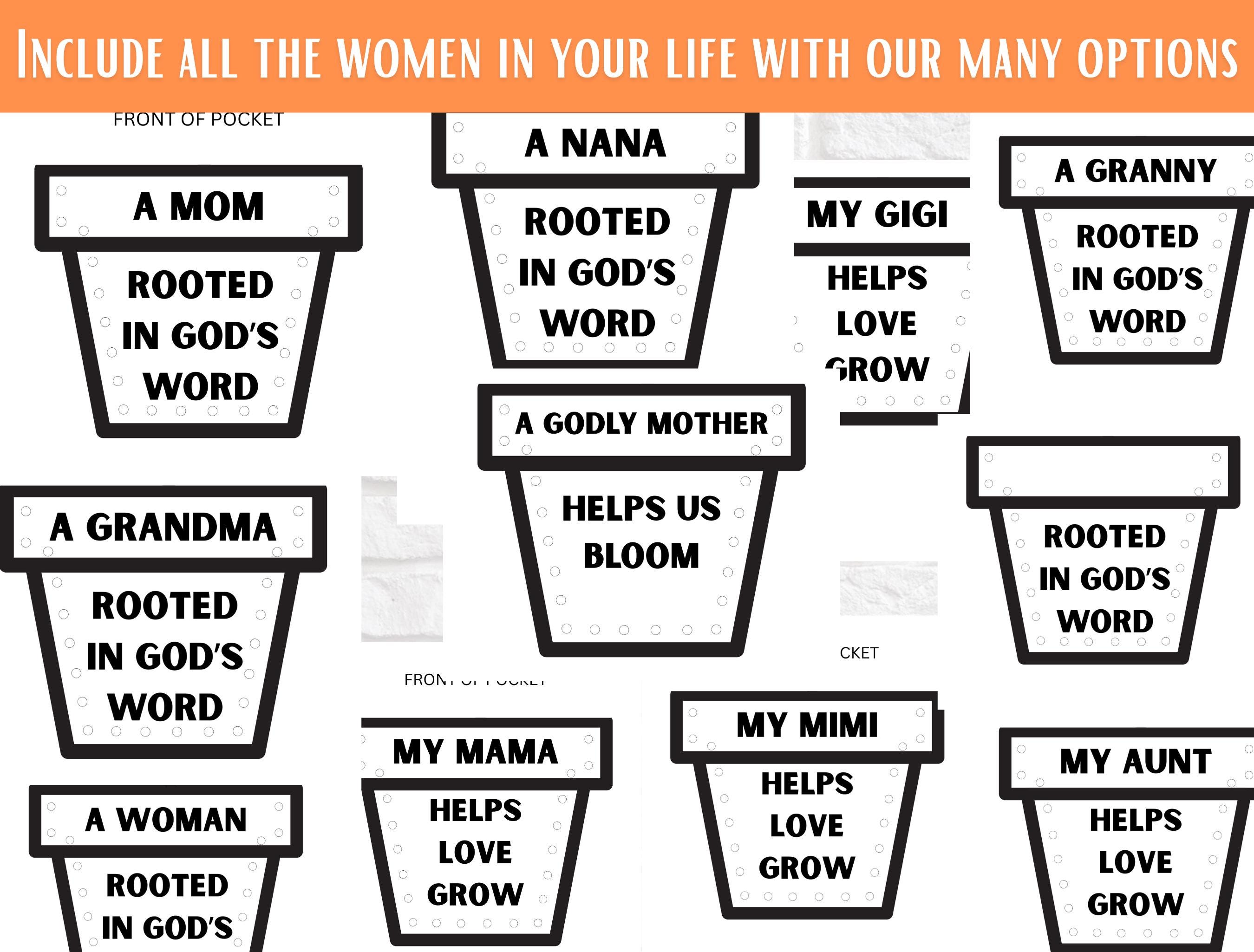 Mother's Day Craft, Sunday School Mothers Day Bible Craft, Godly Mom ...