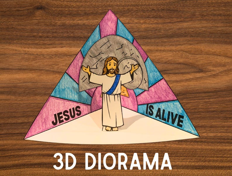 3D Empty Tomb Resurrection Diorama: He is Risen Holy Week Printable ...