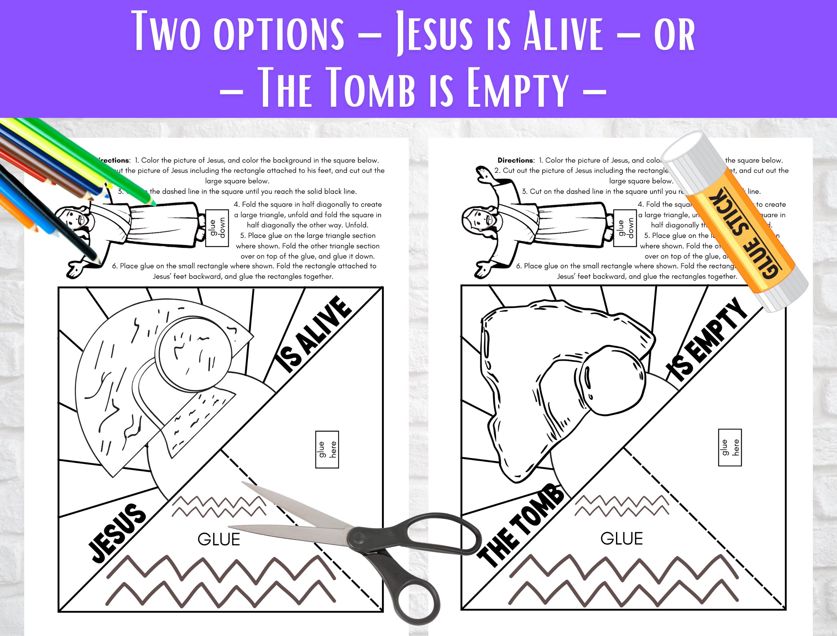 3D Empty Tomb Easter Diorama Craft, He is Risen Sunday School Activity ...