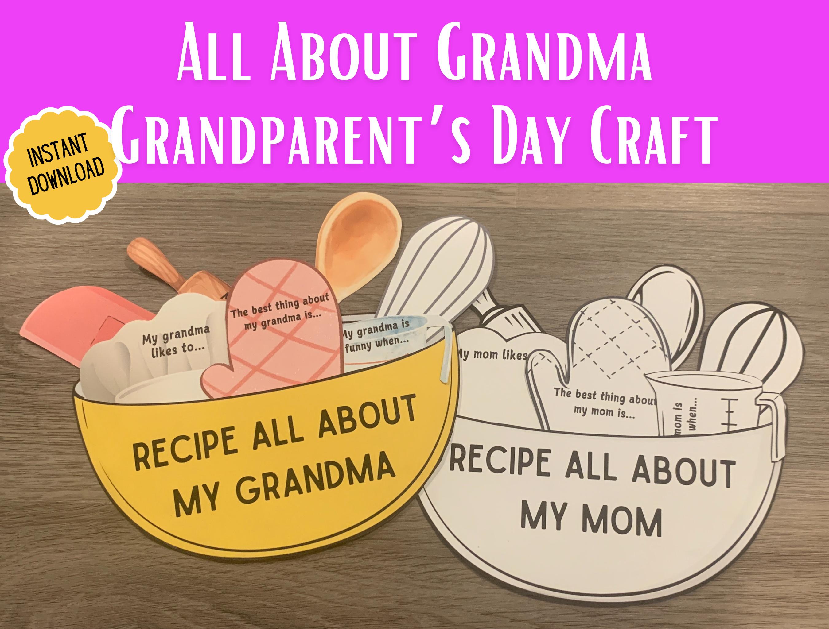 Grandparents Day Craft, Printable Coloring Preschool Grandparents Day ...