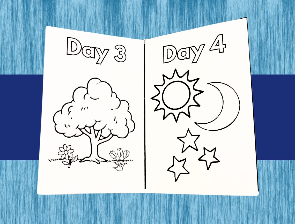 7 Days of Creation Mini Book Bible Craft Sunday School Lesson for Kids ...