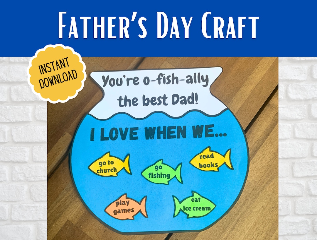 Printable Father's Day Craft, Preschool Father's Day Fish Craft, Best ...
