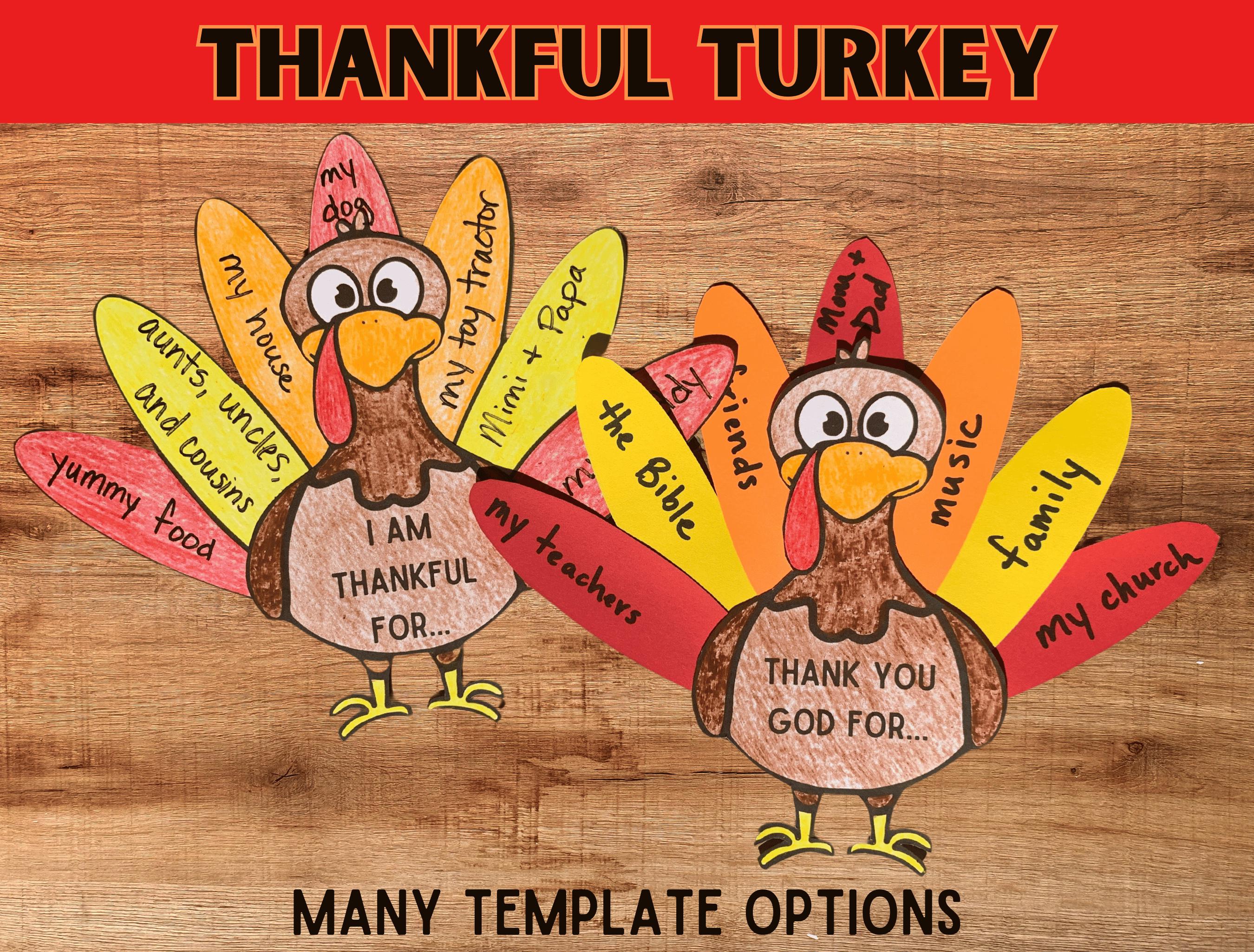 Thankful Turkey Bible Craft, Christian Thanksgiving Activity for Kids ...