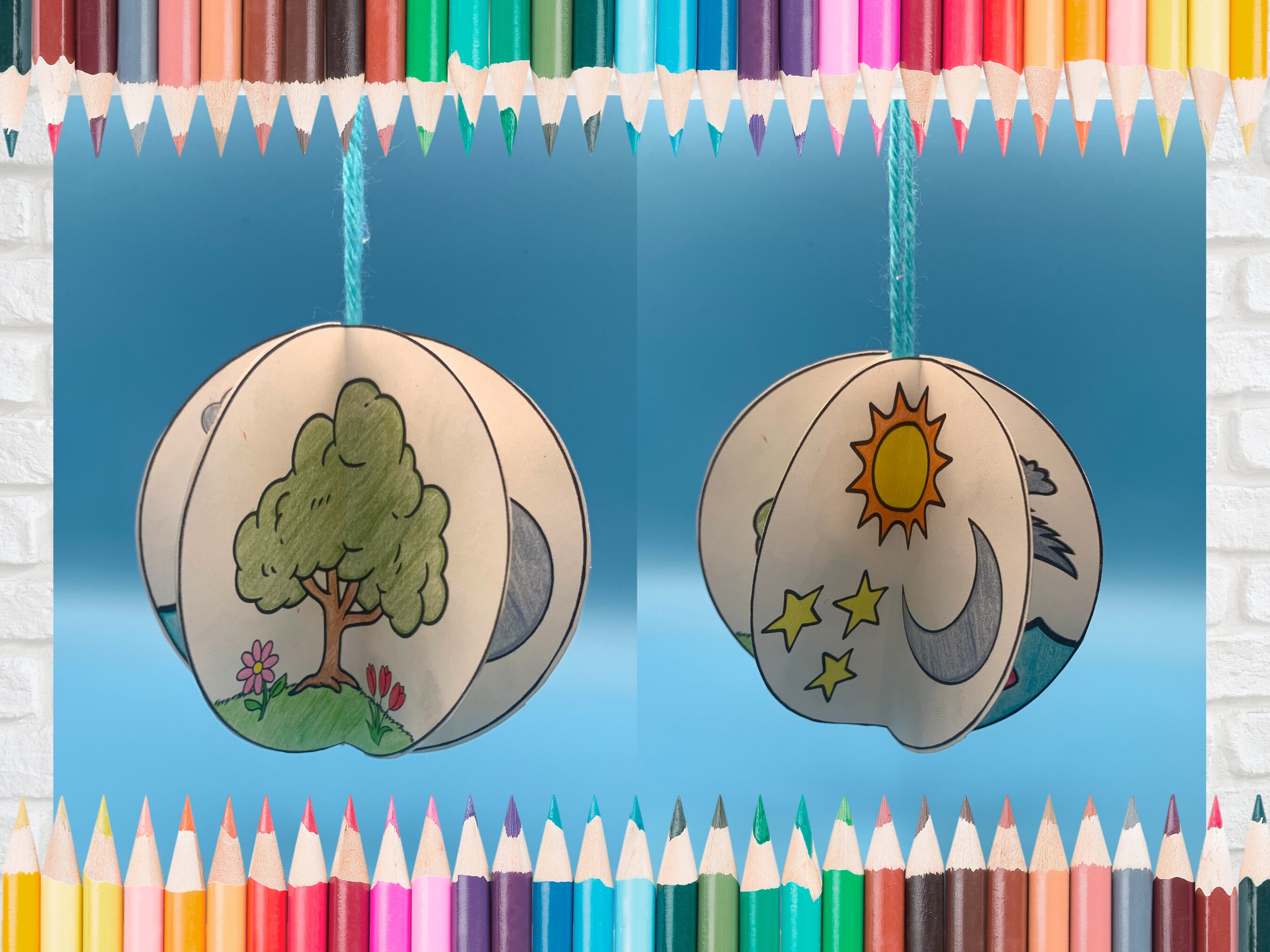 Creation Kids Bible Coloring 3D Craft, 7 Days of Creation Craft, in the ...
