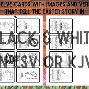 Easter Story Cards for Kids, Sunday School Easter Bible Lesson, Church ...
